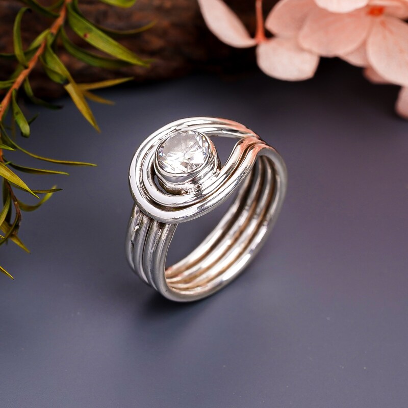 Cubic Zirconia Engagement Ring - Etsy