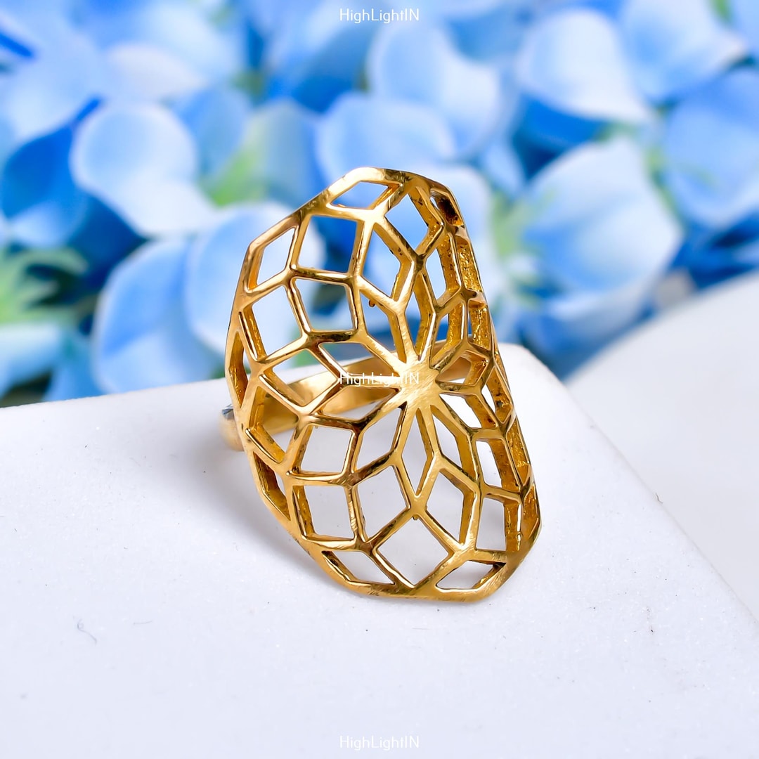 Solid Brass Ring | Unique Design | Handcrafted Ring | Statement Ring ...