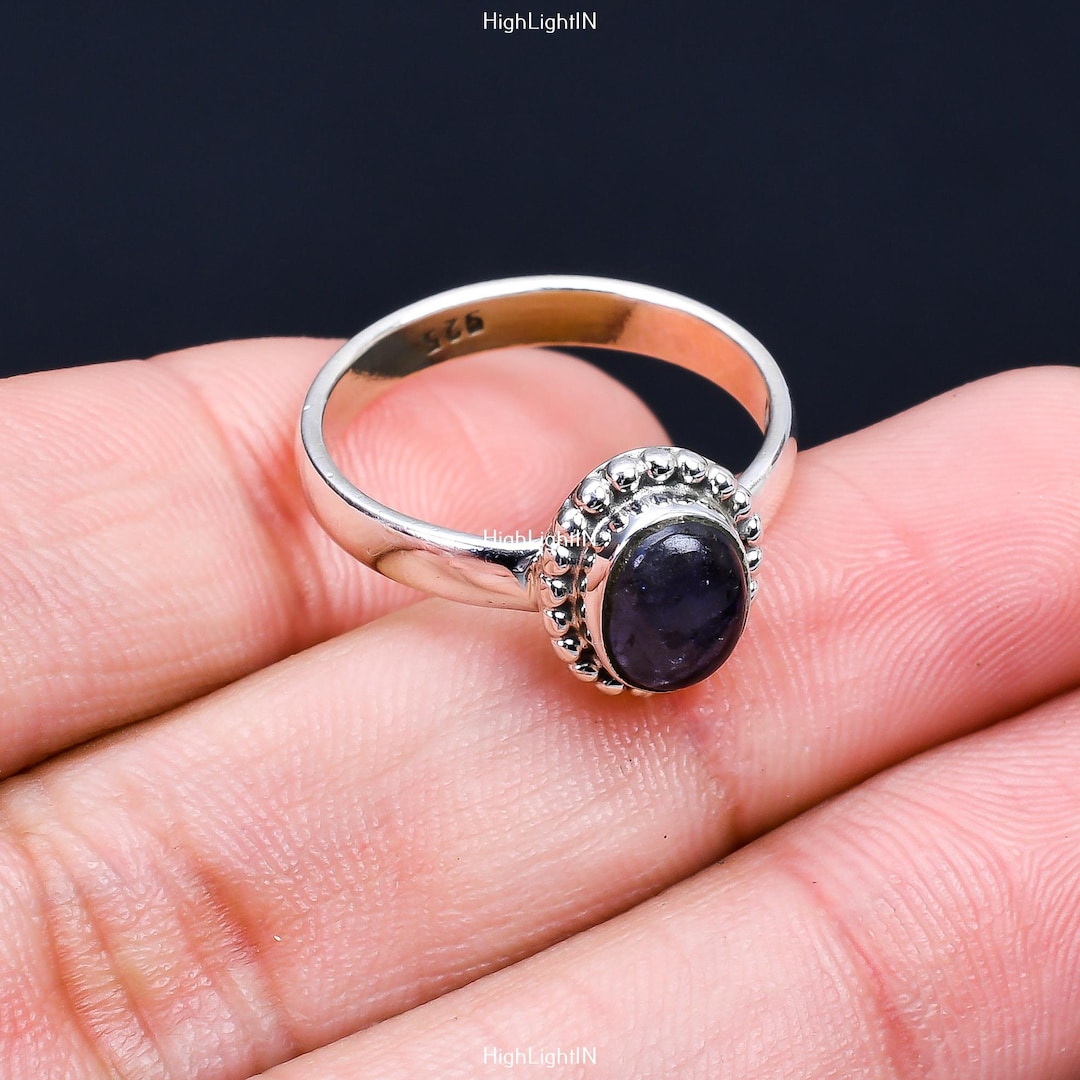 Iolite Silver Ring | 925 Sterling Silver Ring | Gemstone Ring | Dainty ...