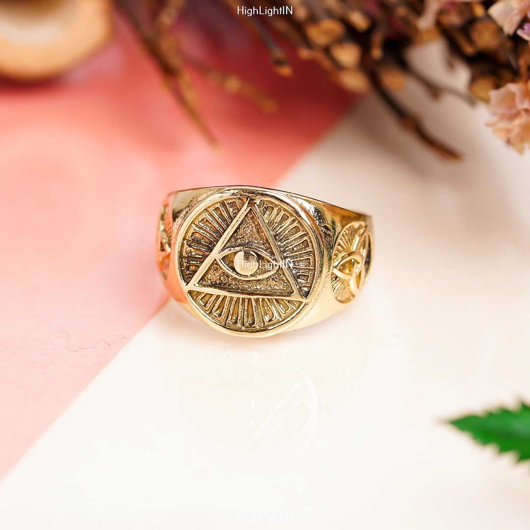 Evil Eye Ring | Dainty Ring | Bohemian Ring | Eye Ring | Minimalist Brass Ring | Statement Ring ...
