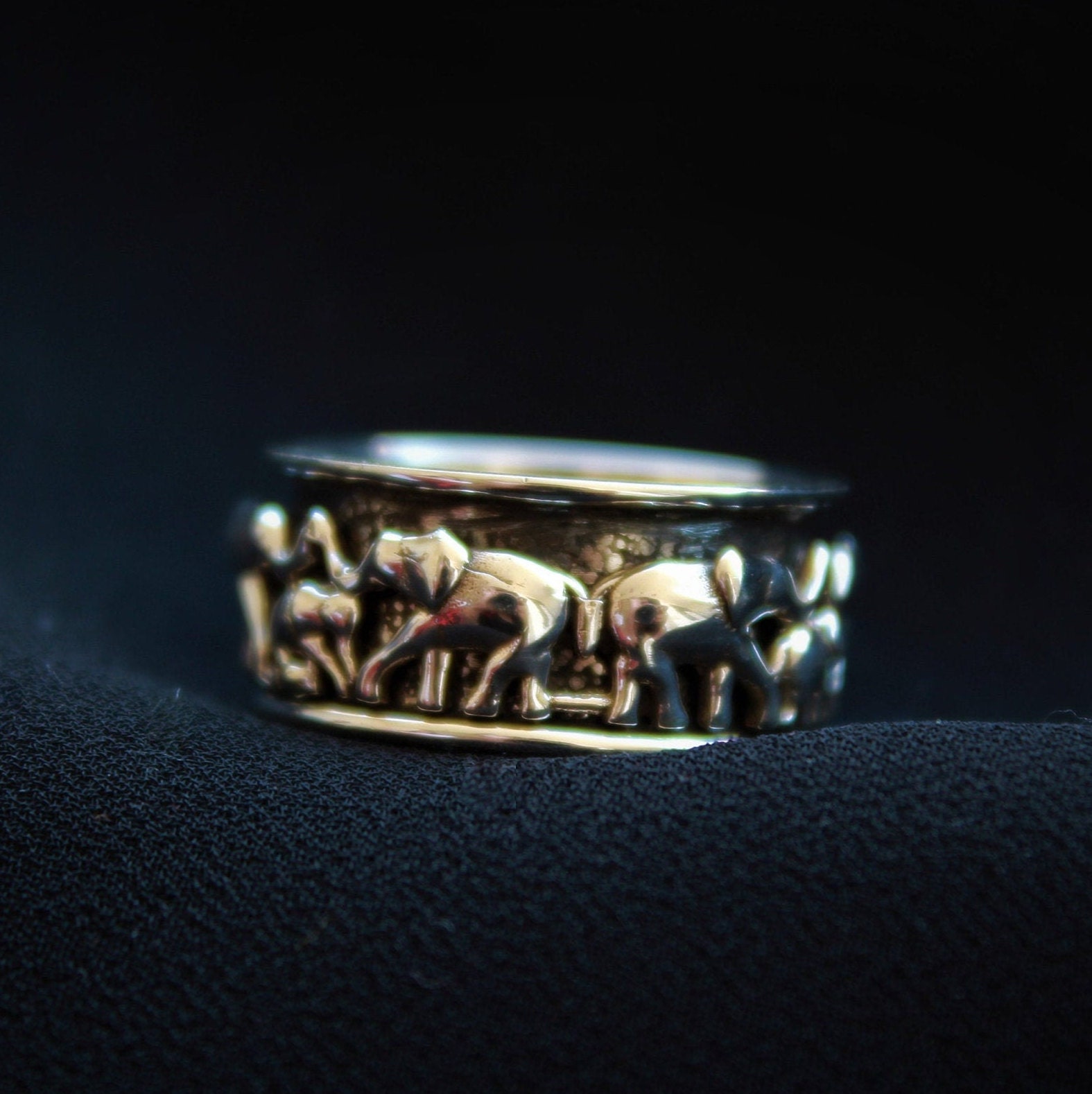 925 Sterling Silver Elephant Spinner Ring | Thumb Ring | Meditation ...