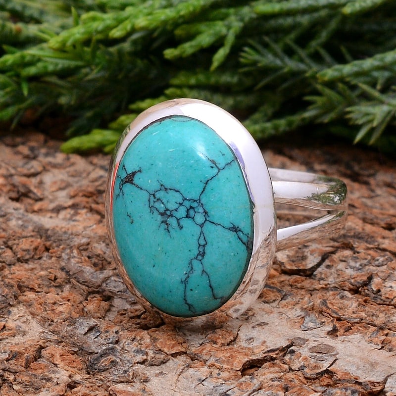 Turquoise Silver Ring - Etsy