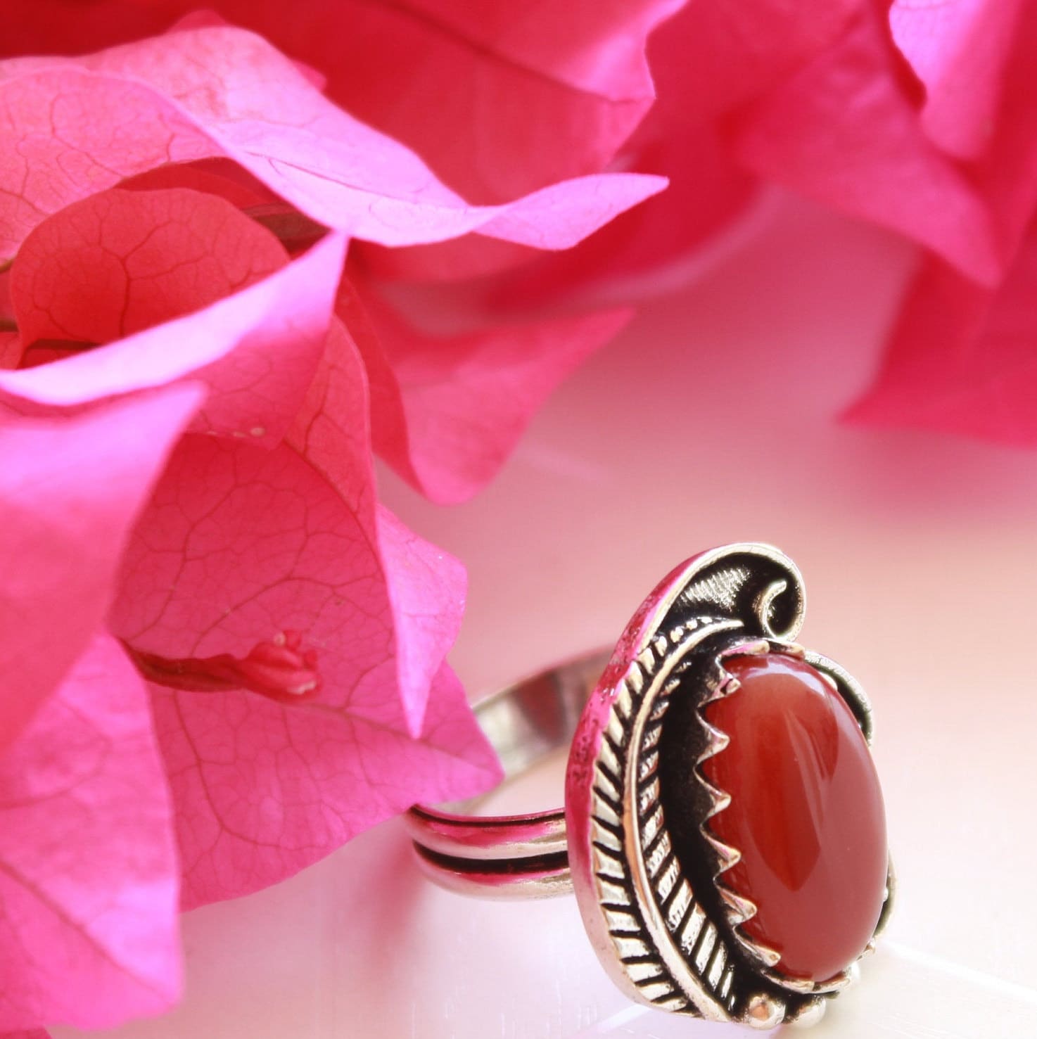 Red Coral Ring 925 Sterling Silver Ring Natural Coral - Etsy