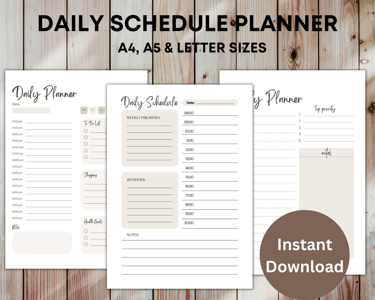 Daily Schedule Planner Daily Schedule Template Day Schedule Template ...