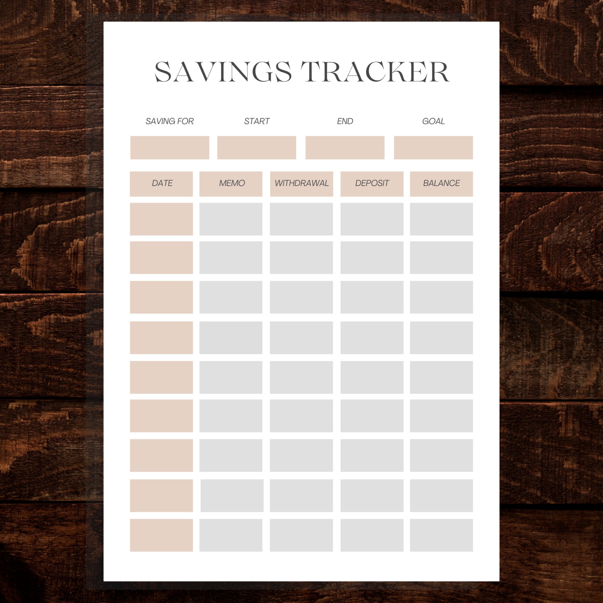 Printable Budget Planner, Savings Tracker, Savings Goal, Savings Sheet ...