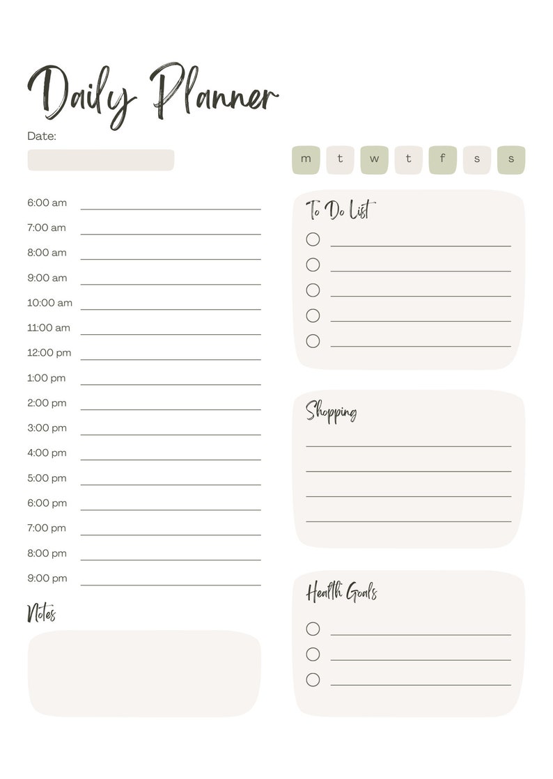 Daily Schedule Planner Daily Schedule Template Day Schedule Template ...