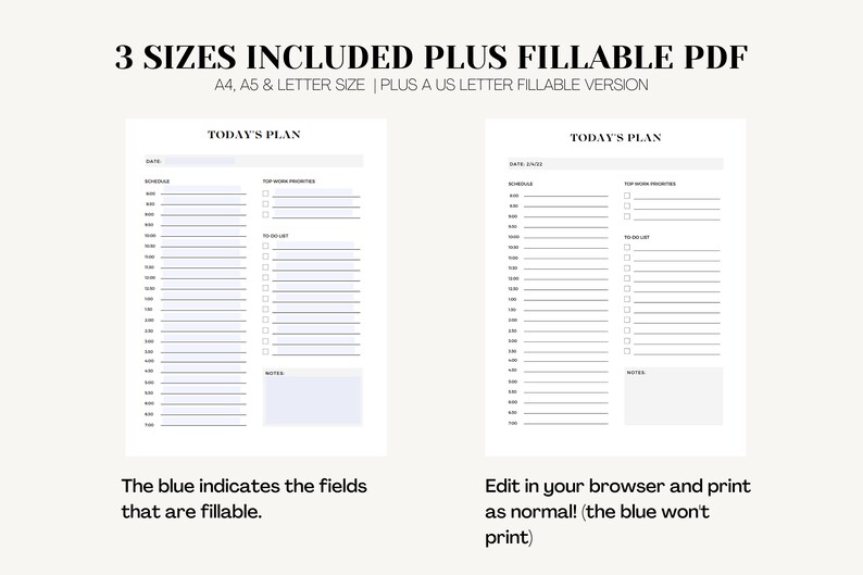 Work From Home Planner Daily Work Planner Work Day Schedule - Etsy