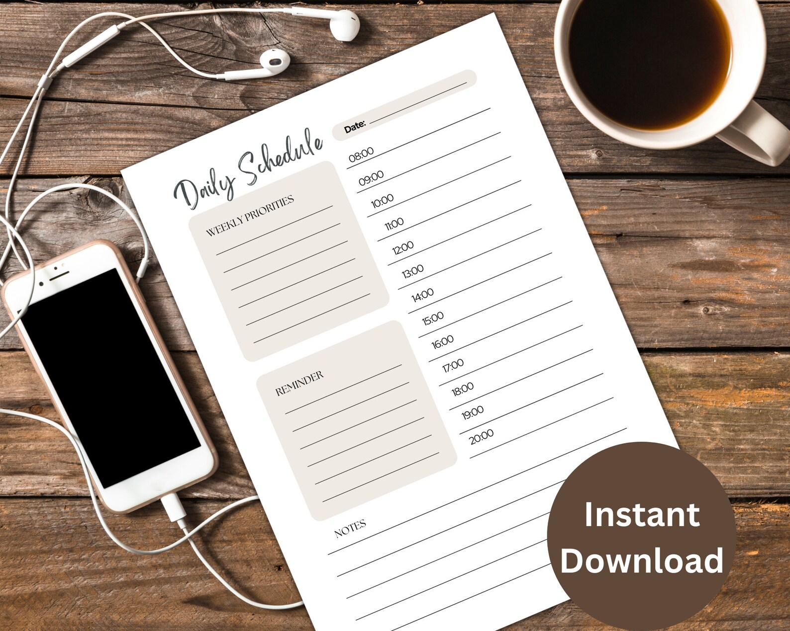Daily Schedule Planner Daily Schedule Template Day Schedule Template ...