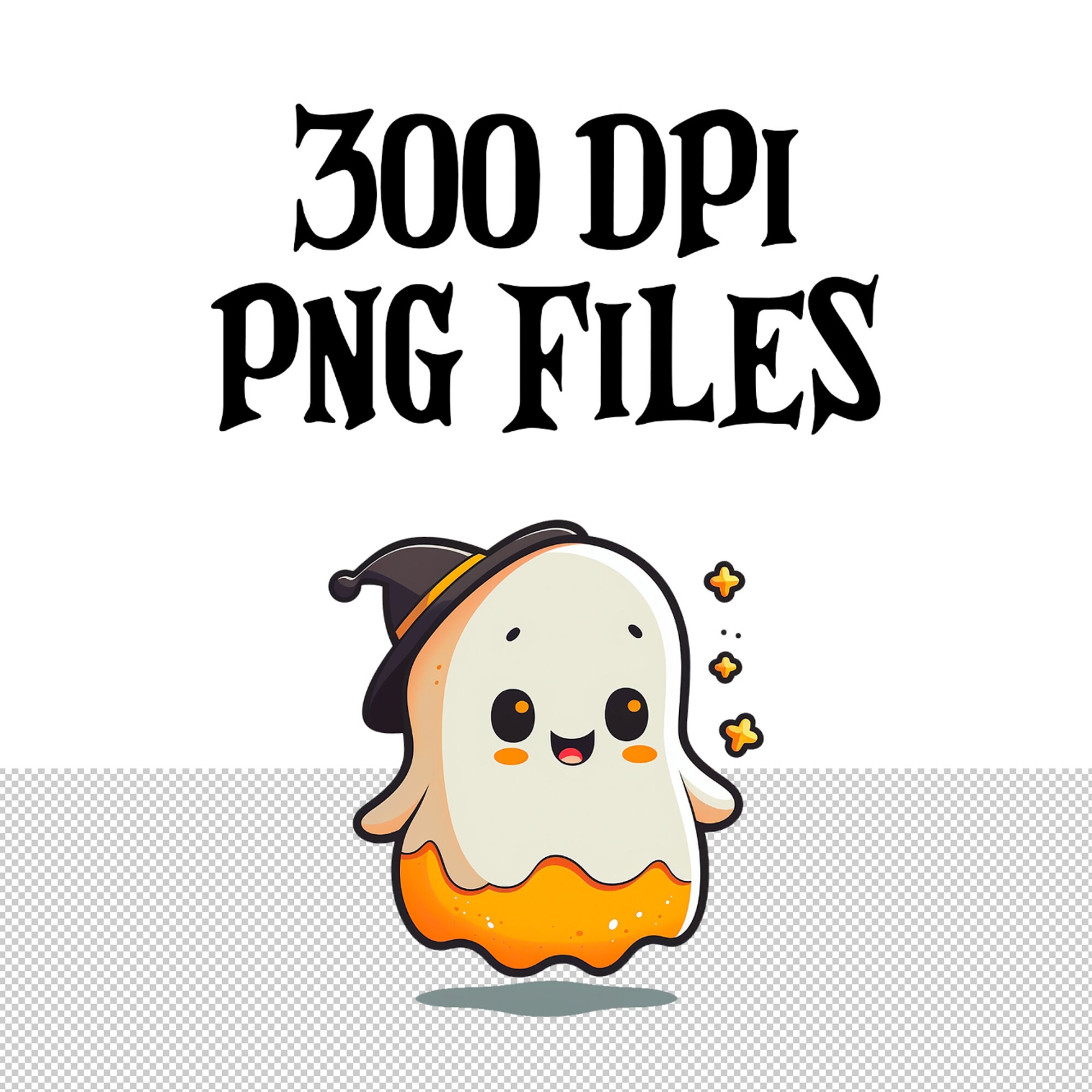 12 Halloween Cute Ghost Clipart | PNG | Instant Download | Commercial ...