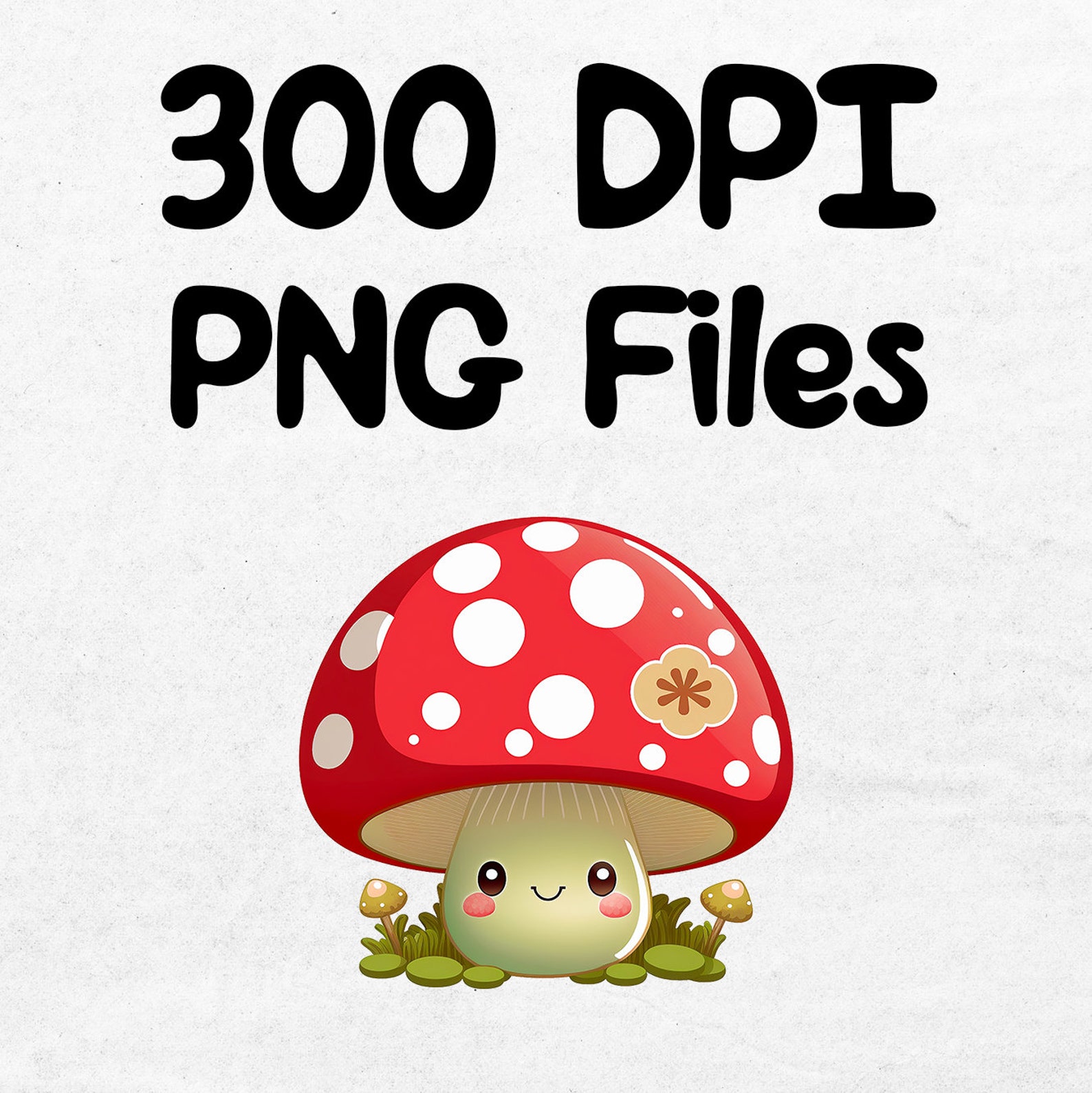 12 Cute Mushroom Clip Art PNG Instant Download 300 DPI Commercial Use ...