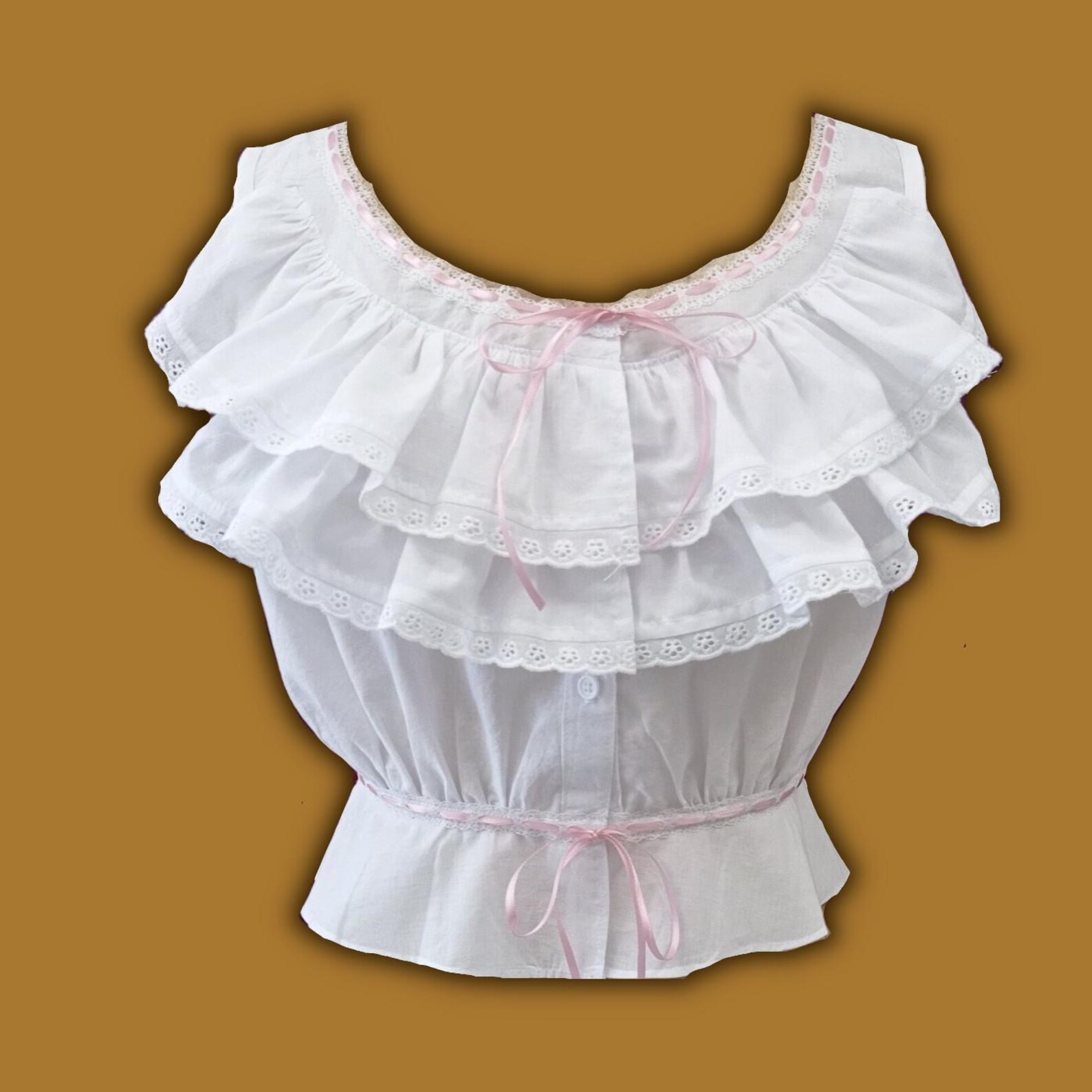 Edwardian Corset Cover - Frilly Late Victorian Camisole - Historical ...