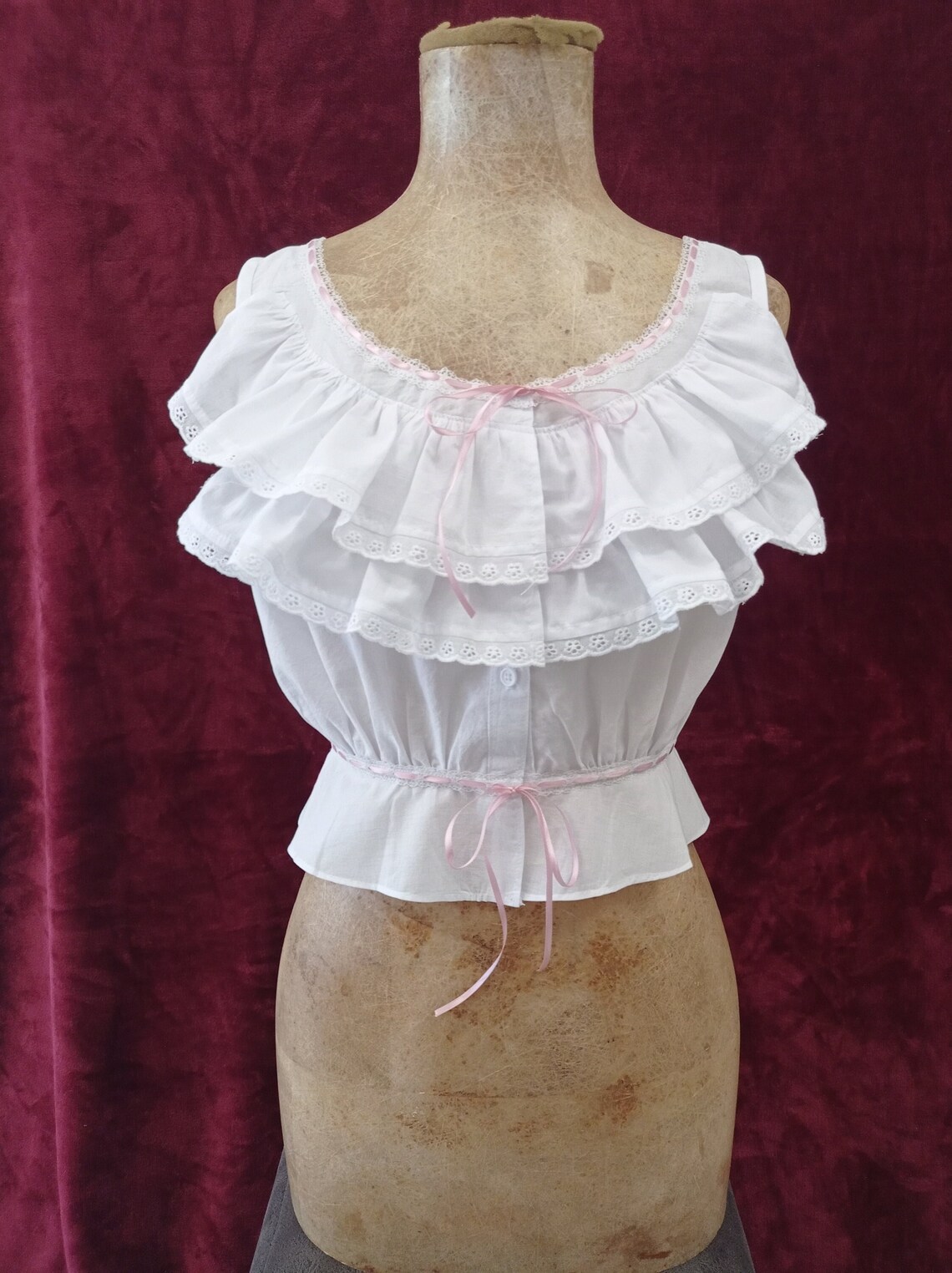Edwardian Corset Cover - Frilly Late Victorian Camisole - Historical ...