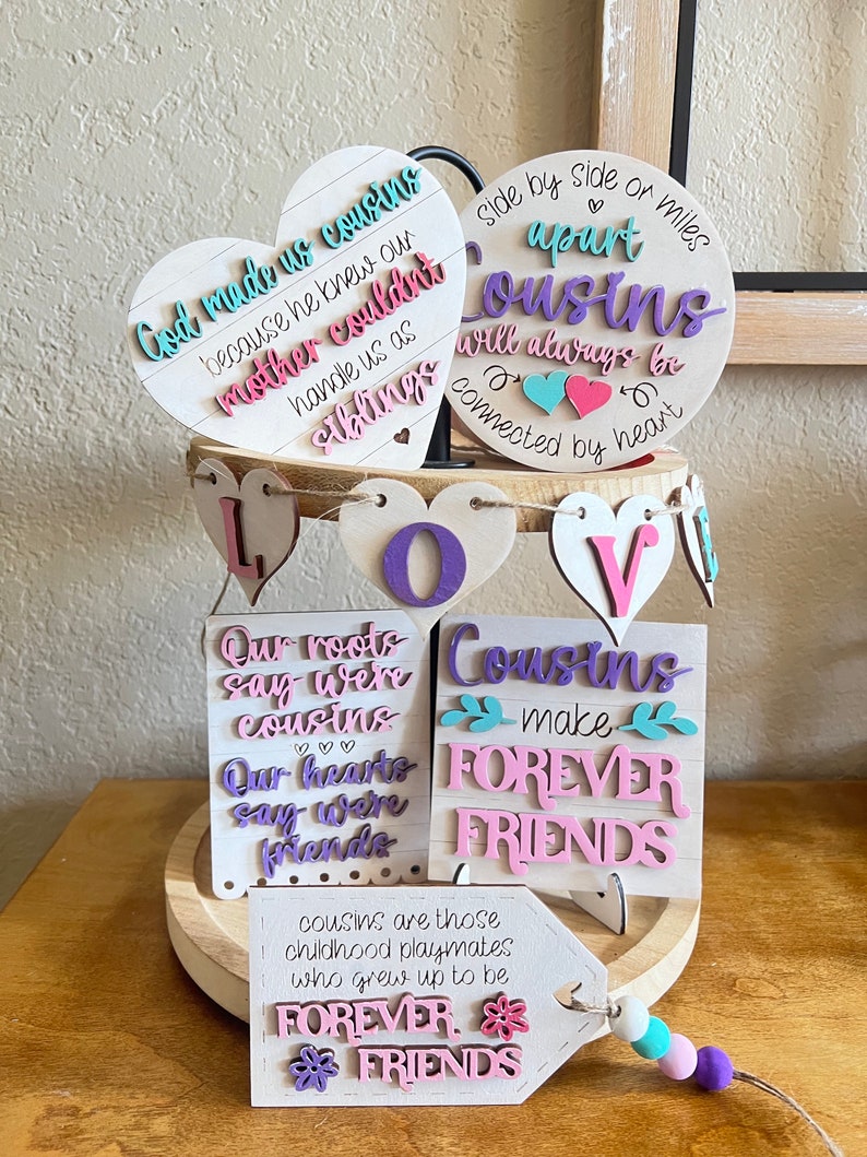 Cousins Tier Tray Decor Cousin Gift Baby Girl Nursey Decor Farmhouse ...