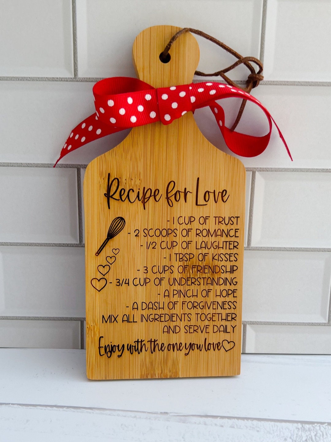 Recipe for Love - Engraved Cutting Board - Mini Cutting Boards ...