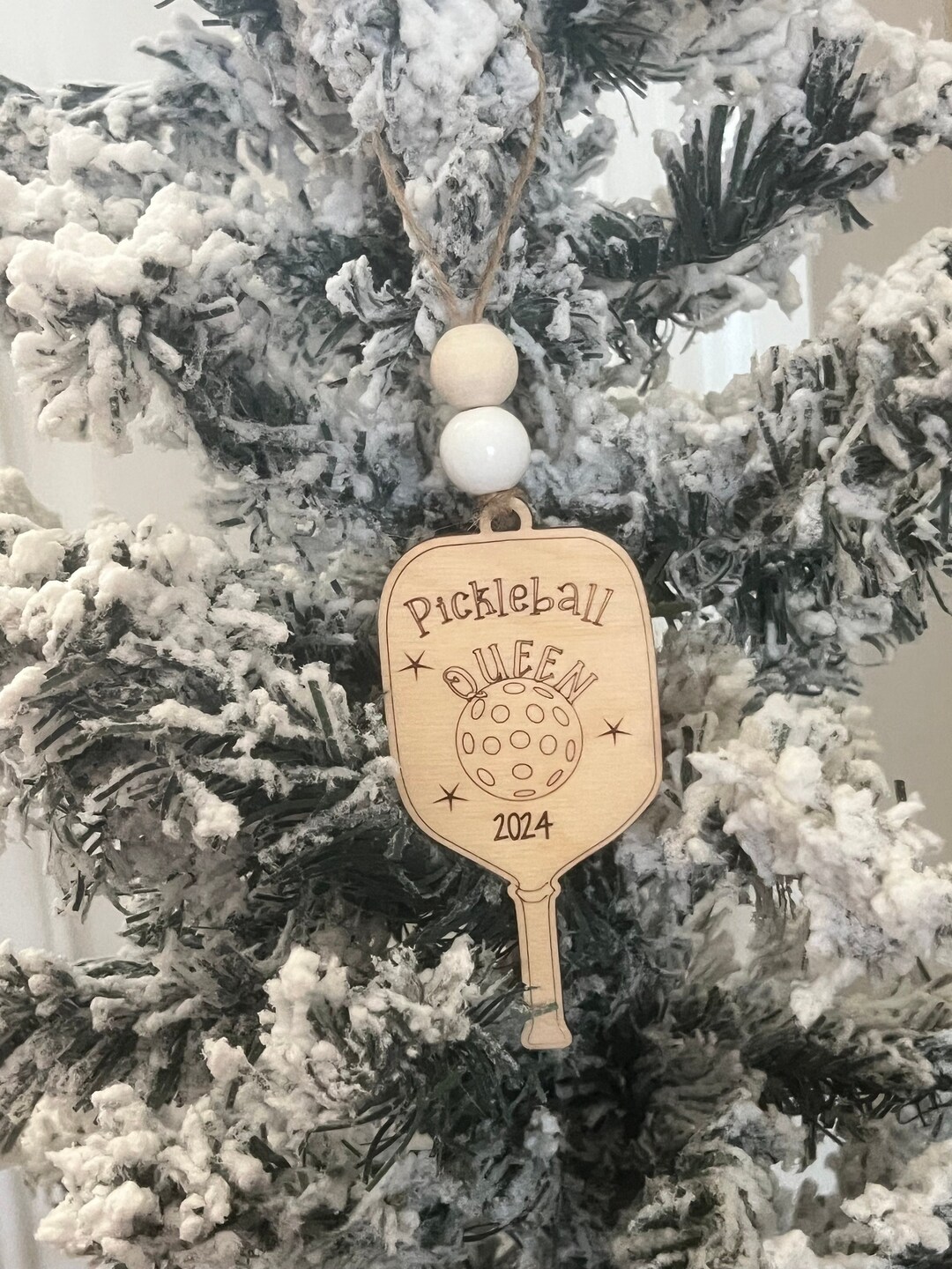 Pickleball Ornament - Wooden Hanging Christmas Tree Ornament ...
