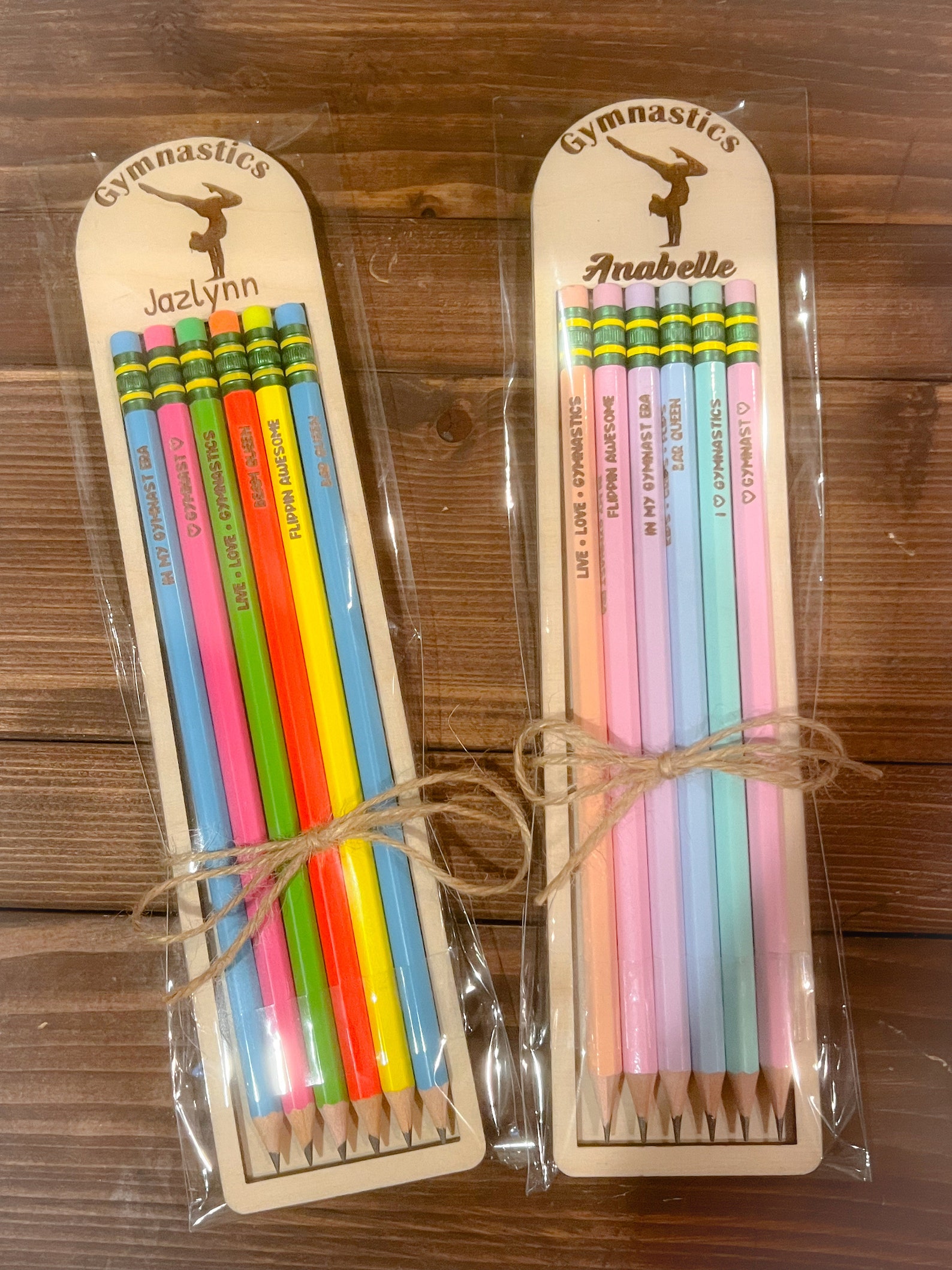 Gymnastics Pencil Set - 6 Personalized Pencils - Engraved Pencils ...