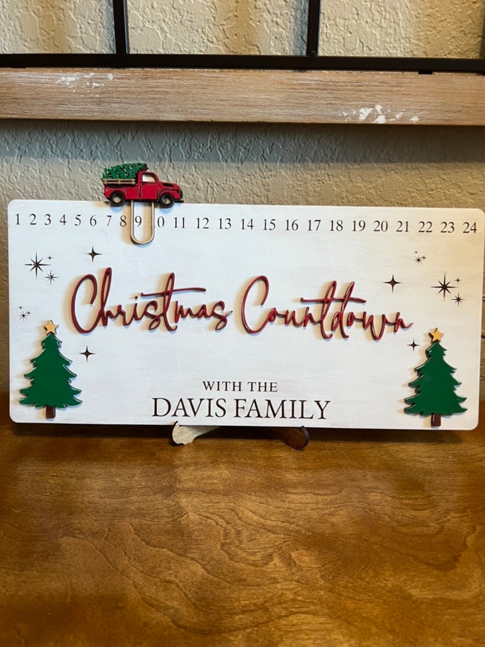 Christmas Countdown Sign Red Truck Christmas Countdown - Etsy