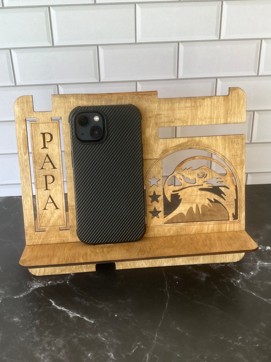 Personalized Cell Phone Stand - Wood Cell Phone Holder - Cell Phone ...