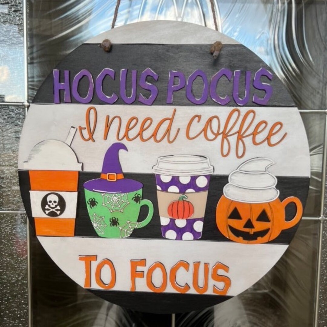 Halloween Door Sign - Round Halloween Sign - Door Hanger - Halloween ...