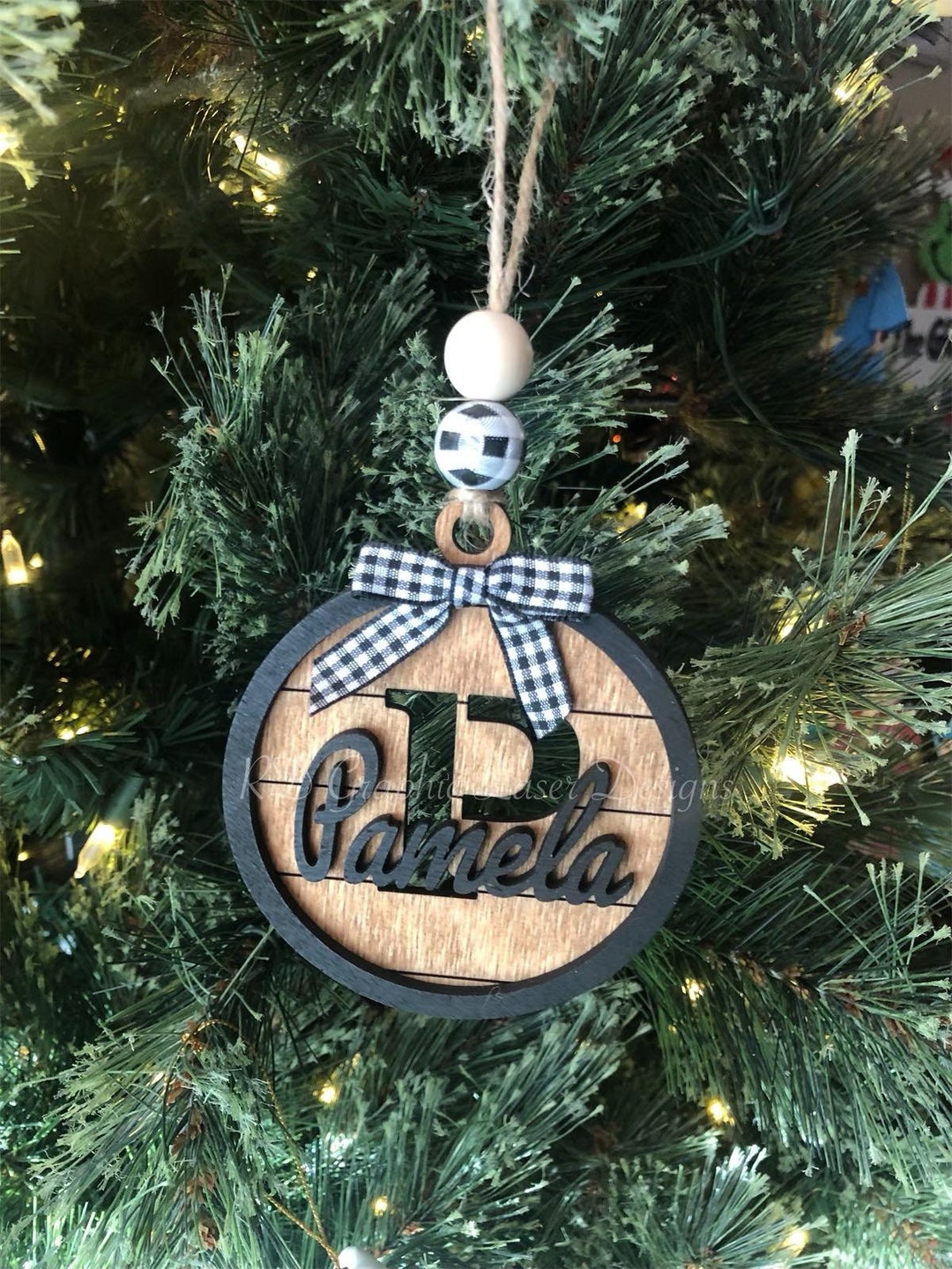 Christmas Ornament - Monogram Chrsitmas Ornament - Christmas Last Name ...