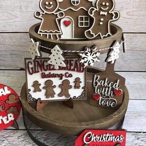 Gingerbread Tiered Tray Decor - Christmas Tiered Tray Signs ...