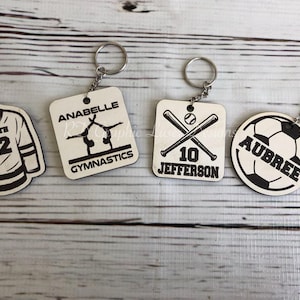 Personalized Sports Keychains - Wood Keychains - Sports Keychain ...