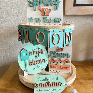 Spring Tiered Tray Decor - Farmhouse Easter Tiered Tray Set - Spring ...
