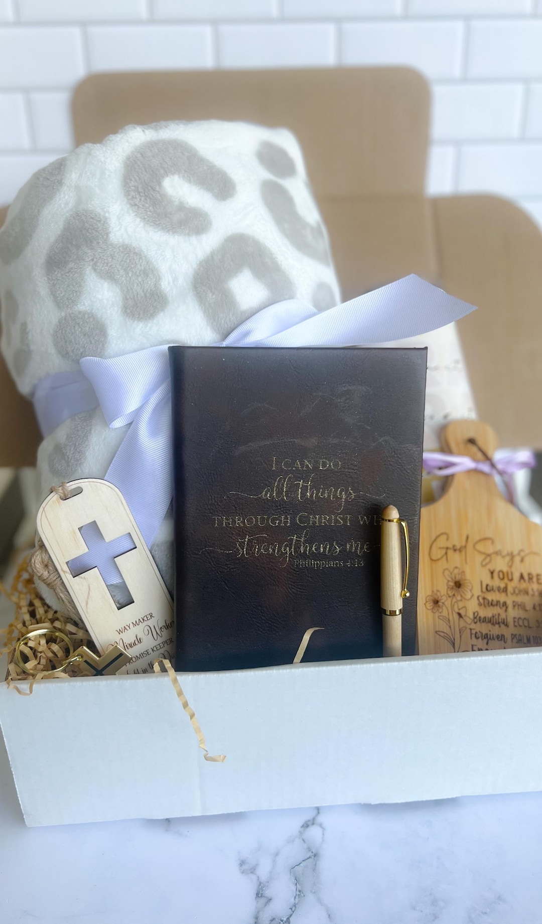 Christian Gift Box - Tumbler - Blanket - Journal - Gift Box for Women ...