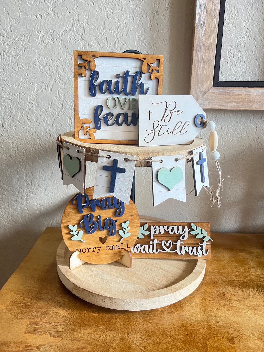 Religious Tier Tray - Tiered Tray Set - Christian Decor - Book Tiered ...