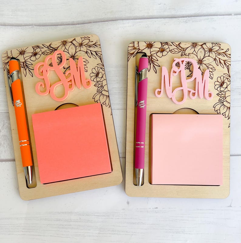 Teacher Sticky Pad Note Holder - Personalized Note Holder - Monogrammed ...