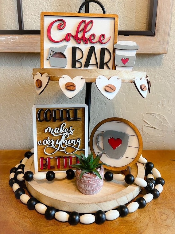 Coffee Bar Tier Tray Coffee Tray Bundle Coffee Bar - Etsy