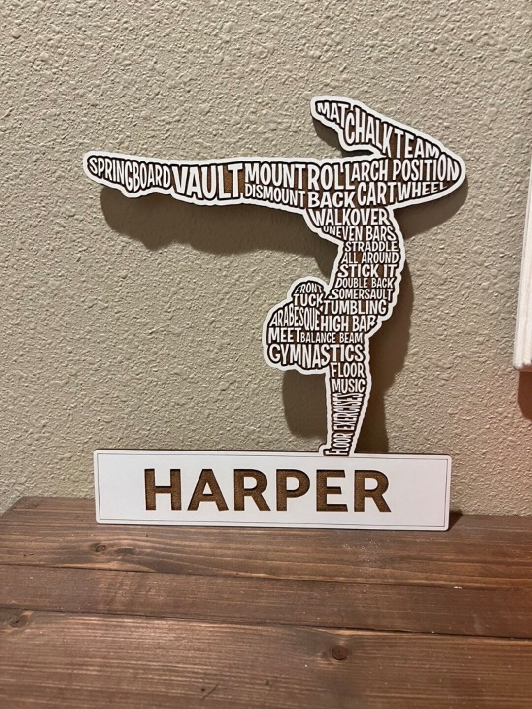 Gymnastics Personalized Sign Gymnastics Round Sign Wooden Gymanstics ...