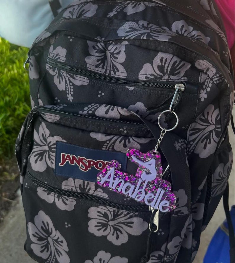 Gymnastics Glitter Key Chain, Acrylic Name Tag, Gymnastics Key Chain ...