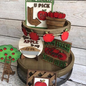 Apple Tiered Tray Set- Apple Decor - Fall Tiered Tray - Apple Orchard ...