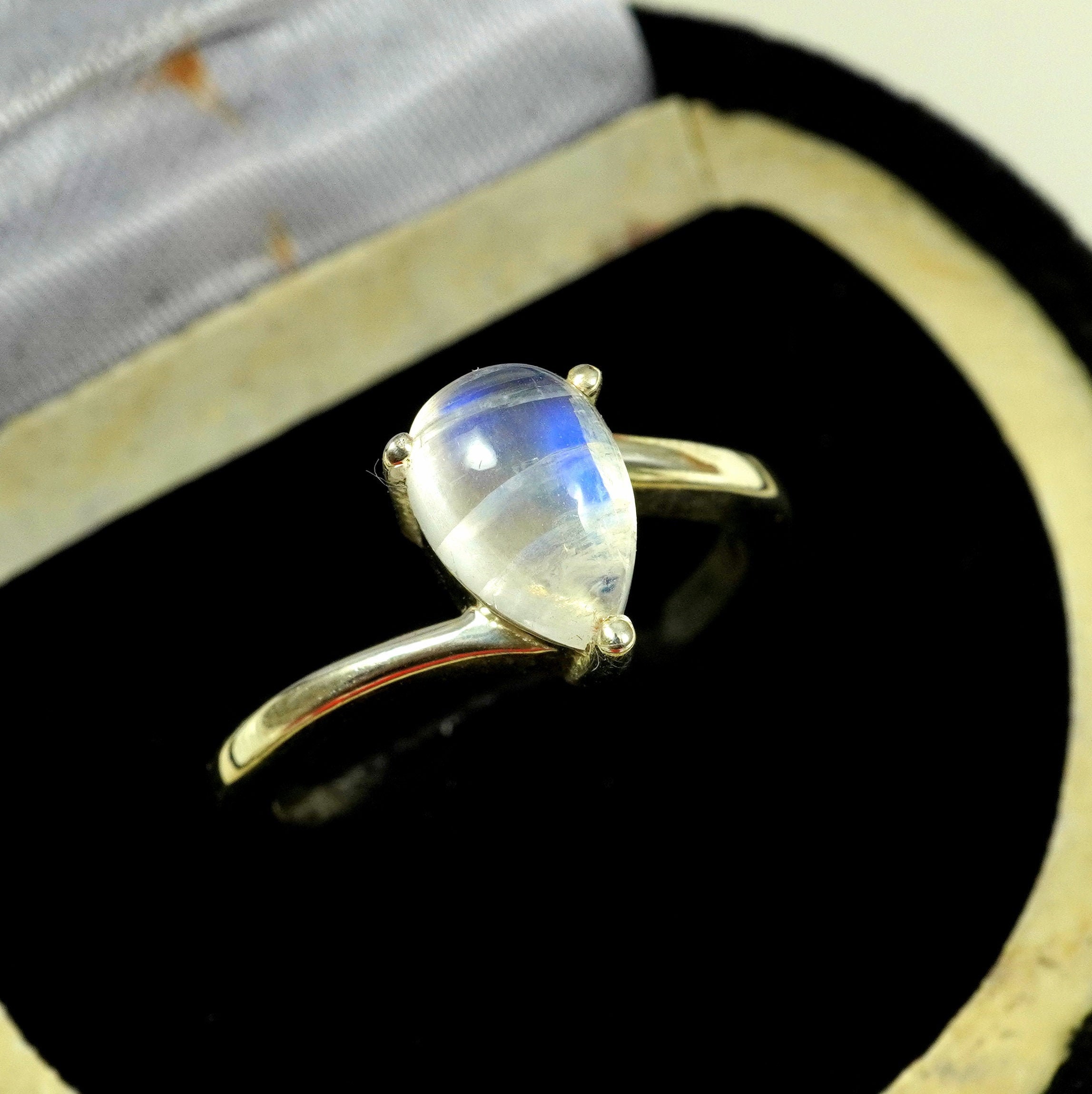 Genuine Moonstone Ring 925 Solid Silver moonstone Silver - Etsy UK