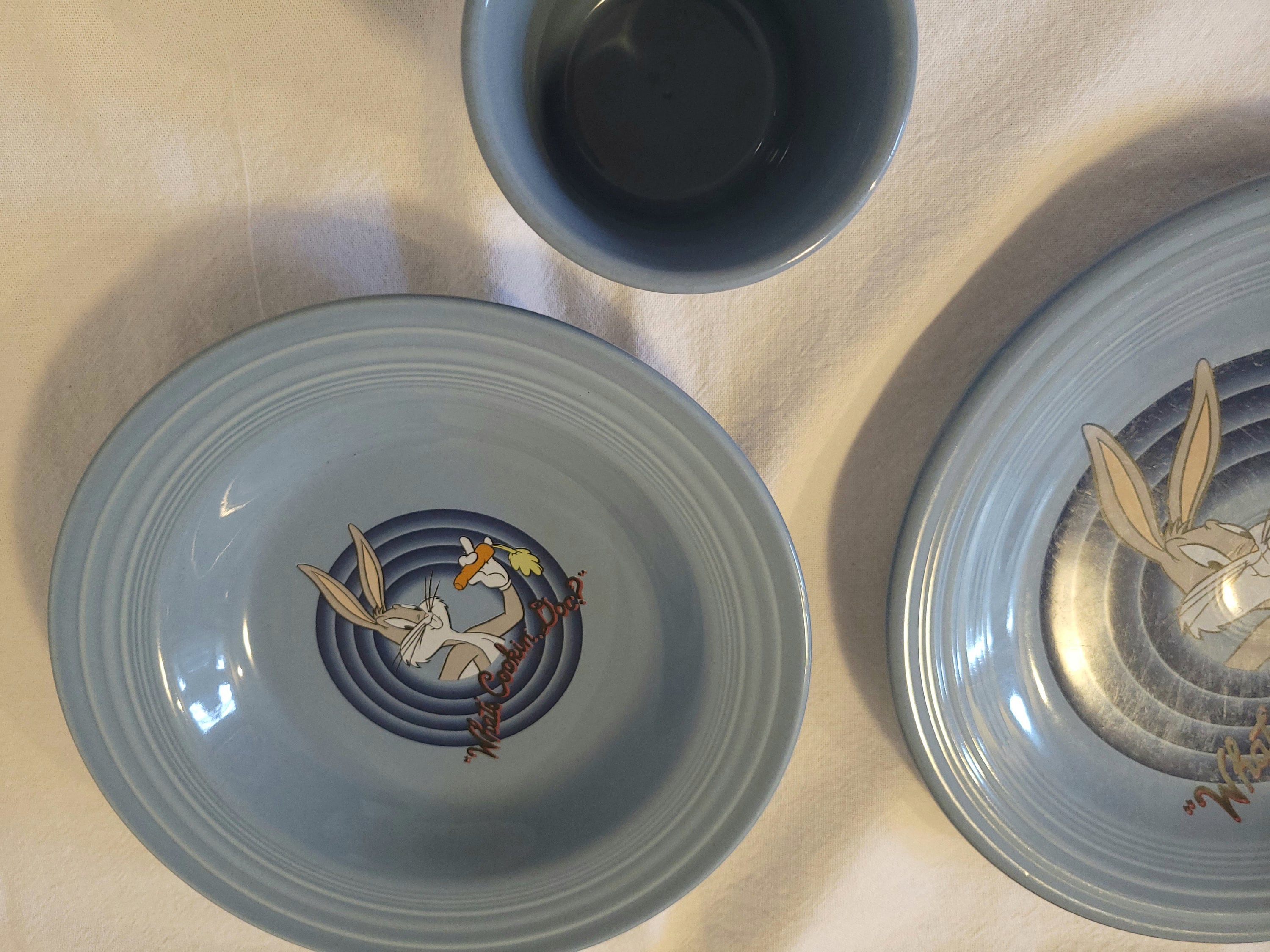 Warner Brothers Fiesta Ware Bugs Bunny Blue, 3 Piece Set, Original ...