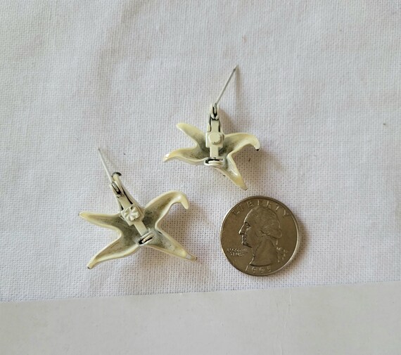 Set of Enameled Starfish Pins, Mother of Pearl, Vinta… - Gem