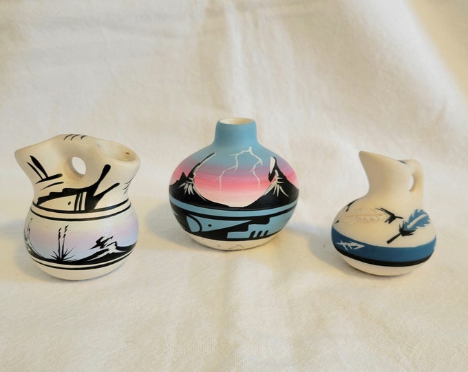 Navajo Small Signed Pottery 3 Different Pieces, Arizona 1991, Vintage ...