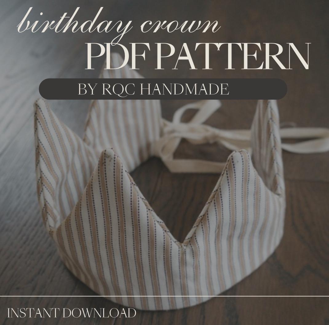 Fabric Birthday Crown Sewing Pattern Beginner Friendly - Etsy