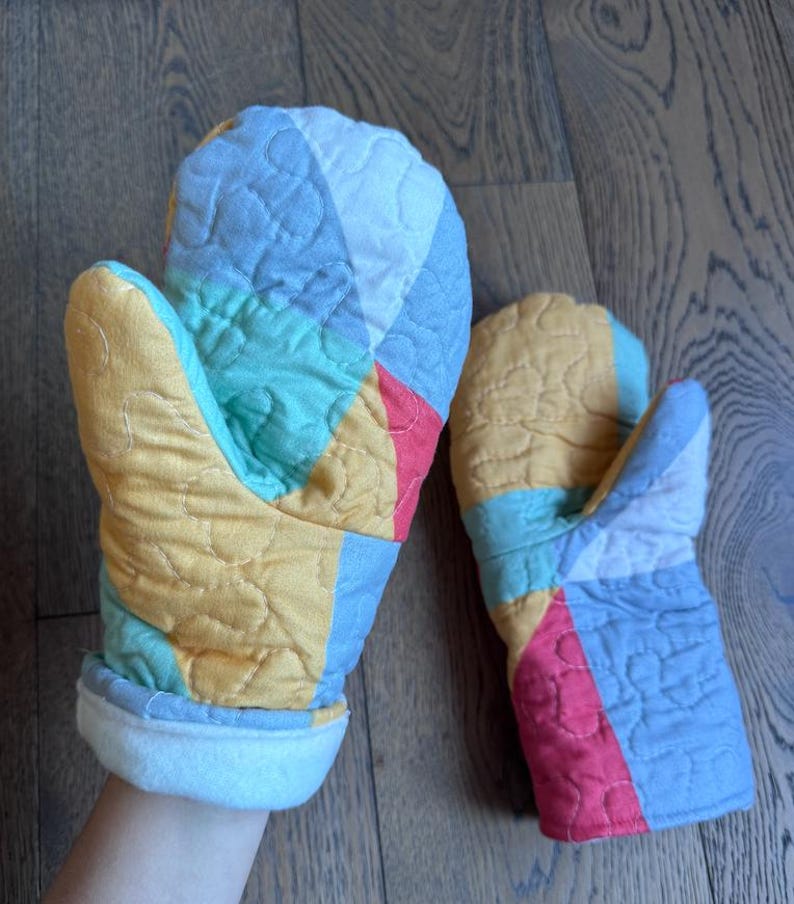 Upcycled Quilted Mittens Sewing Pattern Beginner Friendly - Etsy