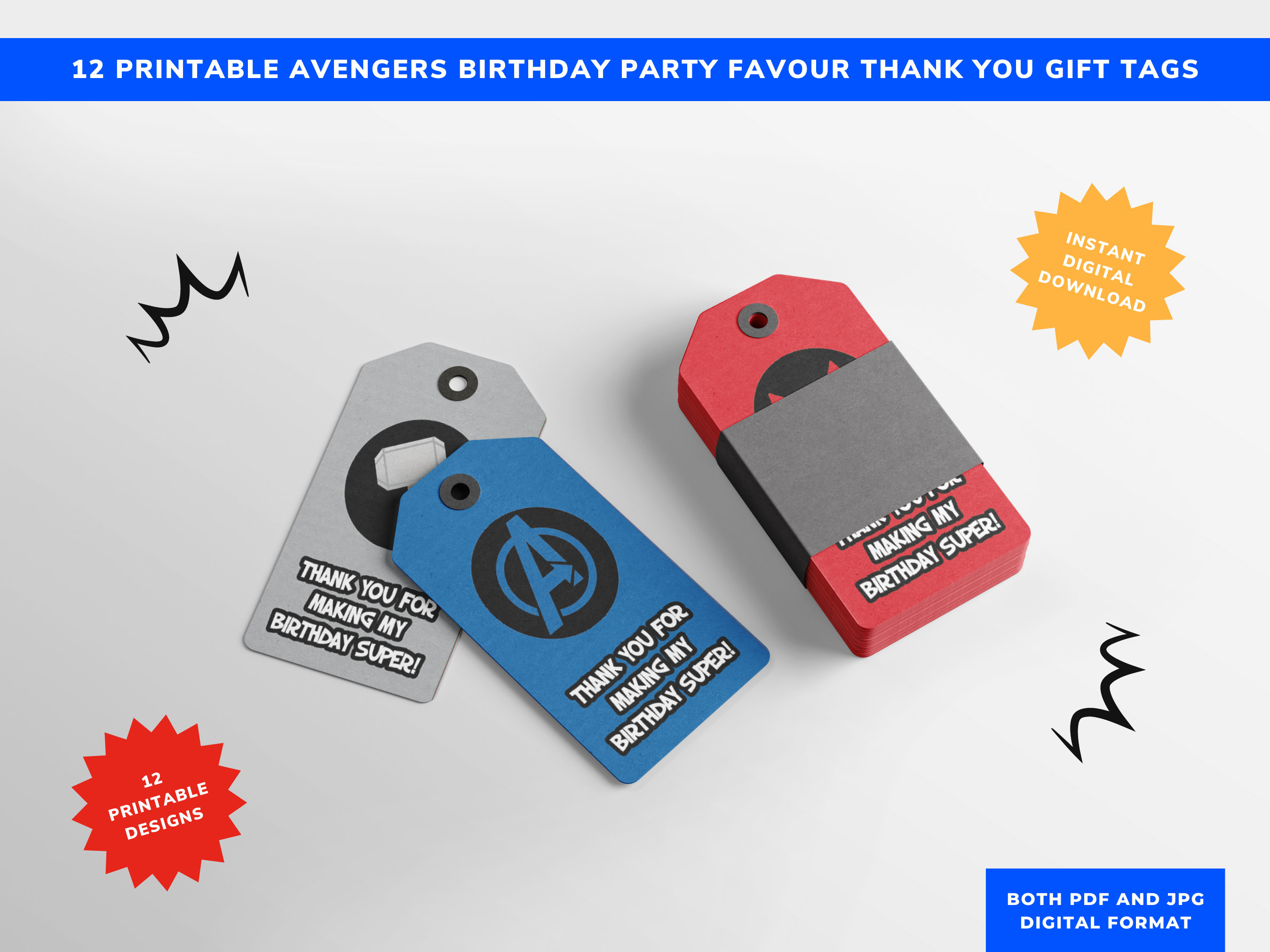 Avengers Birthday Gift Tags Printable Avengers Hang Tag - Etsy
