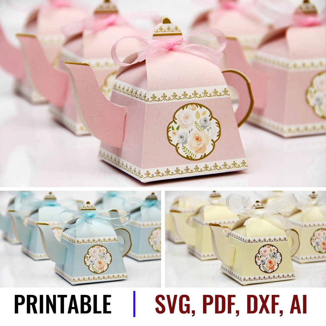 Printable Candy Box Kit Teapot Favor Box Gift Boxes, Party Favor Boxes ...