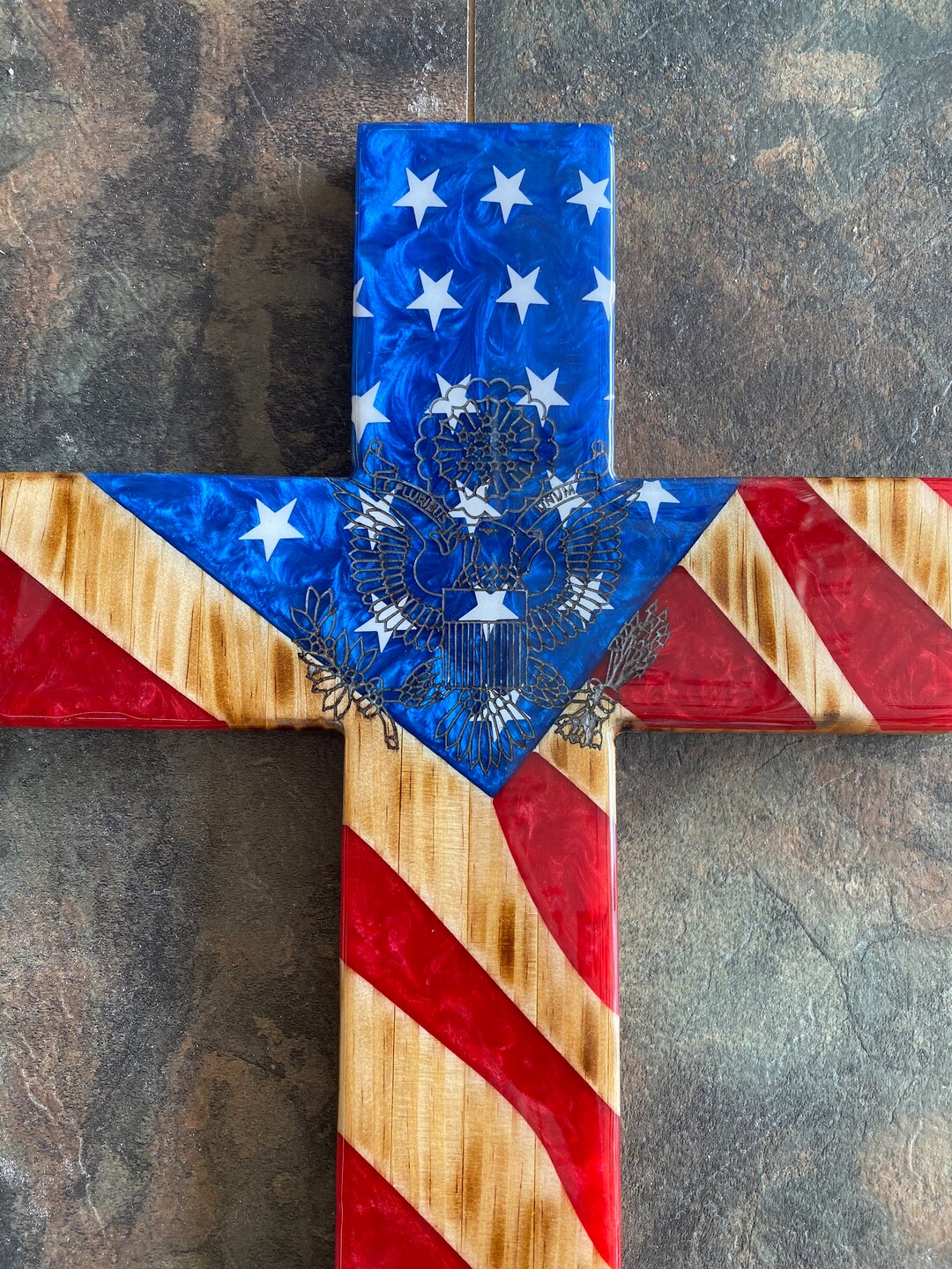 Discounted,army Logo Flag Cross Gift, Army Veteran Gift, Patriotic Gift ...