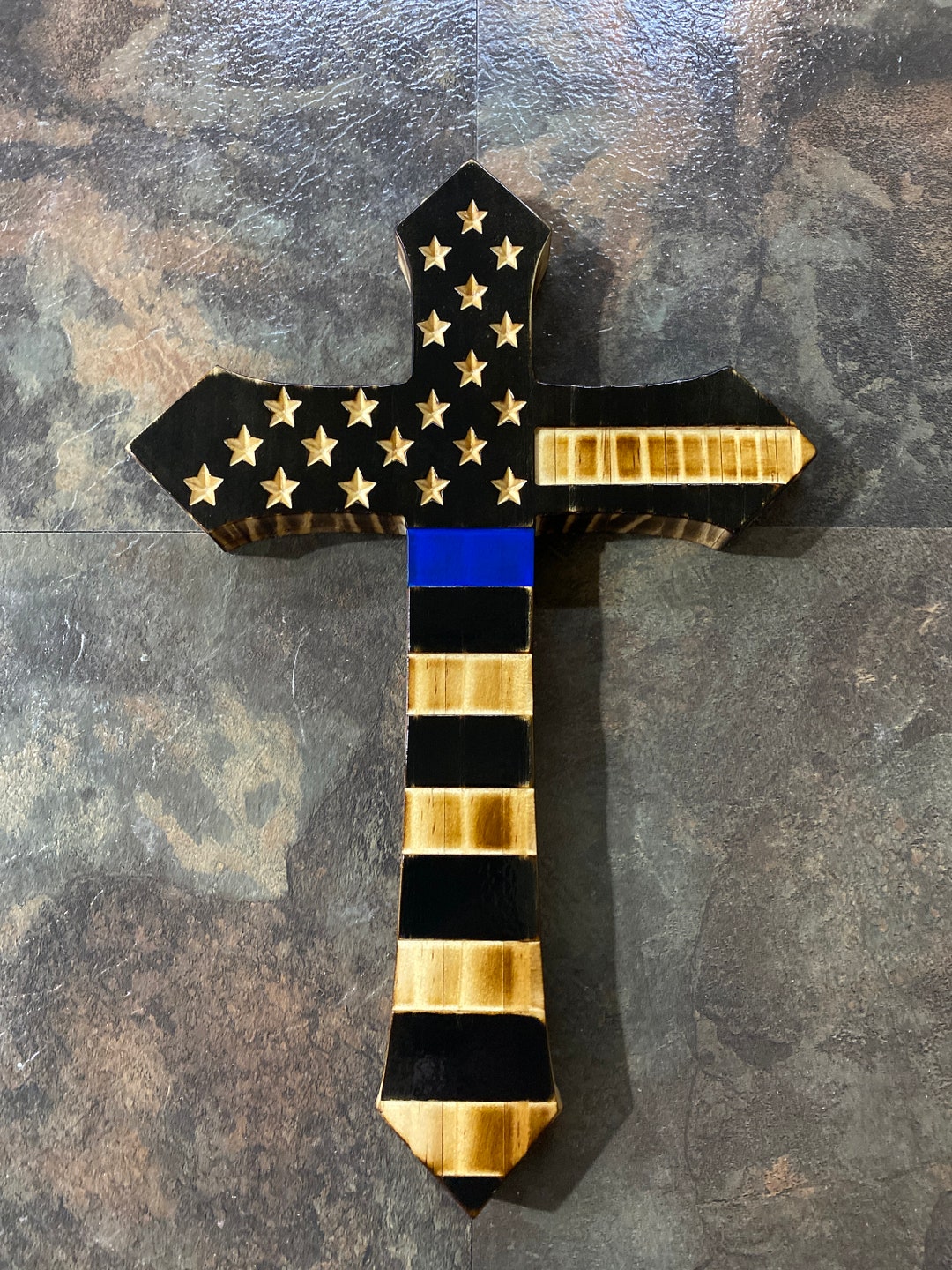 Thin Blue Line Cross Thin Blue Line Flag Police Officer - Etsy