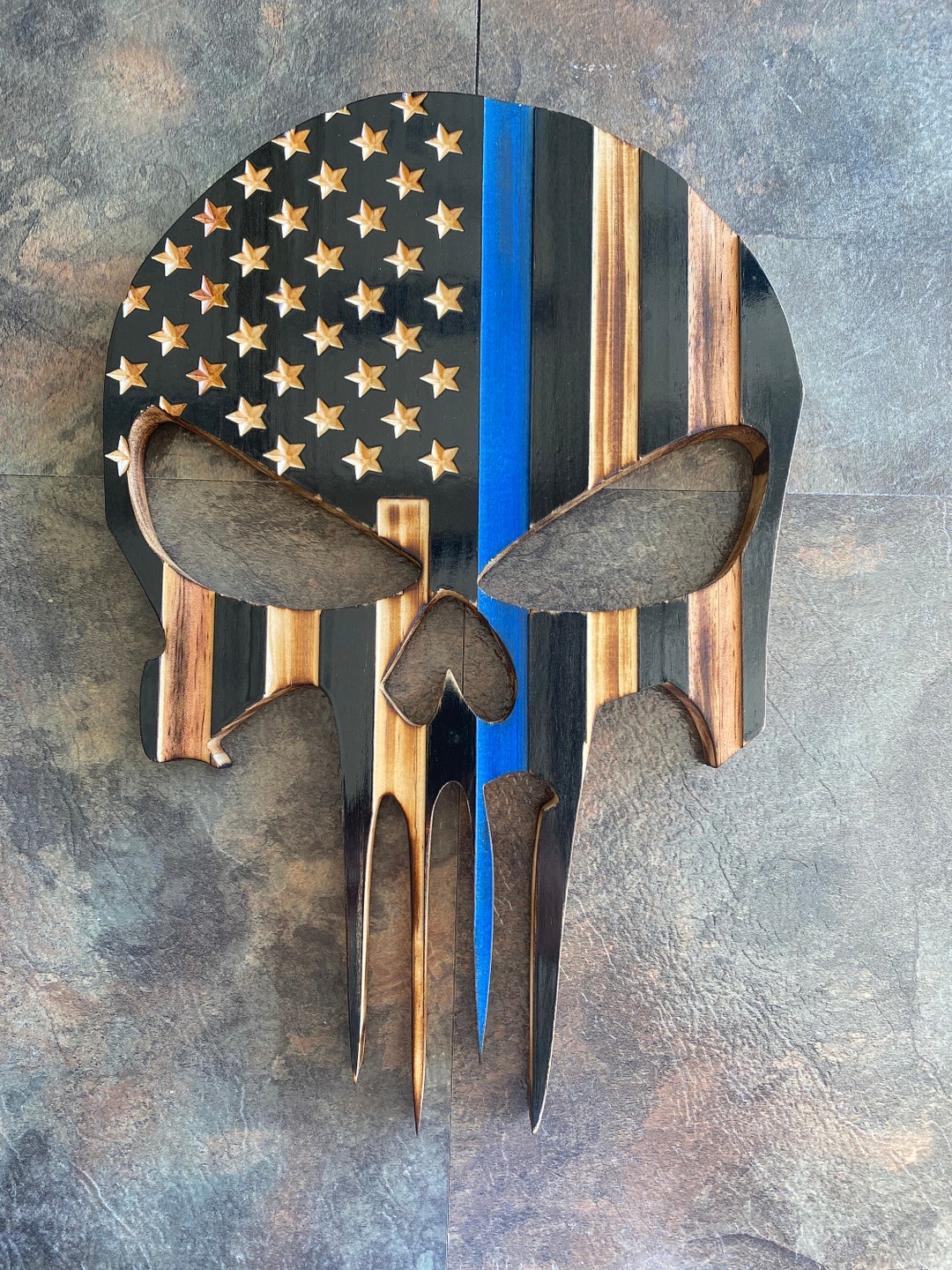 Thin Blue Line Punisher Helmet, Back the Blue, Law Enforcement Wall ...