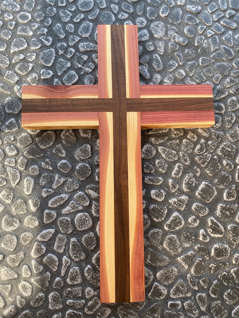 Unique Cross Wall Hanging, Hardwood Cross Wall Hanging, Religious Gift ...