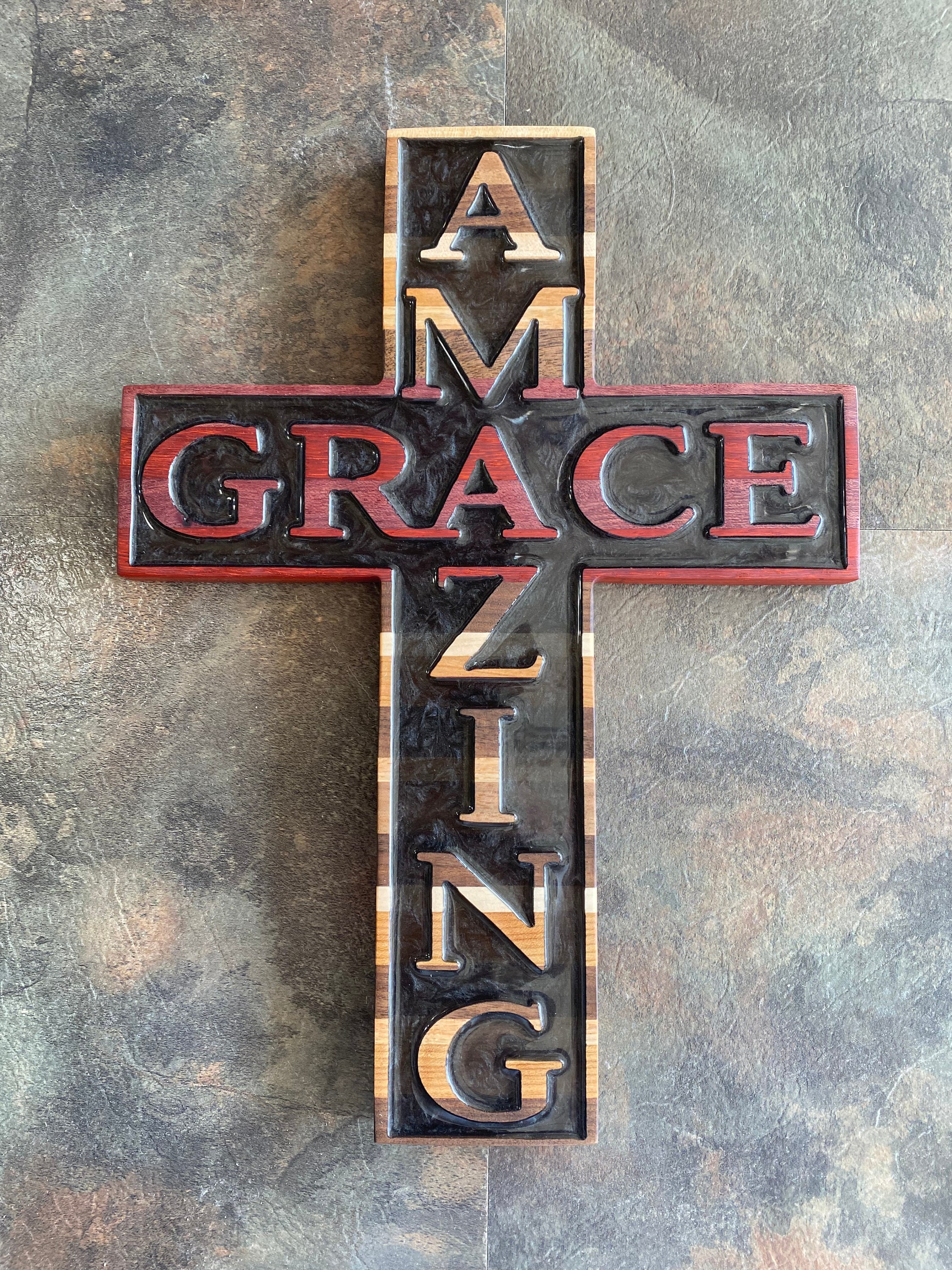 Christian Cross, Amazing Grace Cross, Christian Gift, Jesus Christ Gift ...