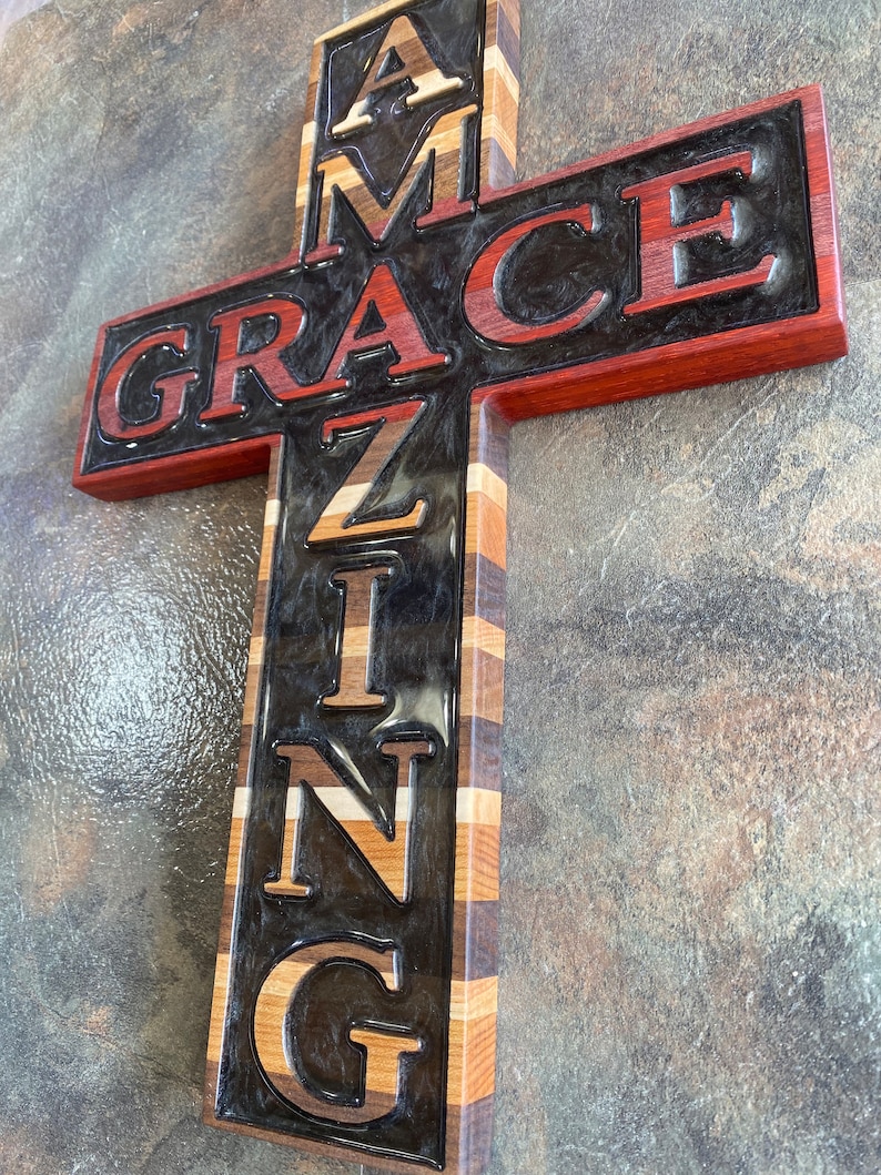 Christian Cross, Amazing Grace Cross, Christian Gift, Jesus Christ Gift ...