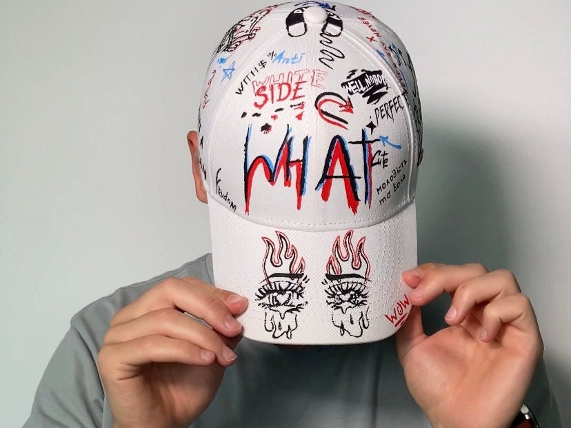 Custom Name Hats, Acrylic Paint, Graffiti Clothes, Street Style Art ...