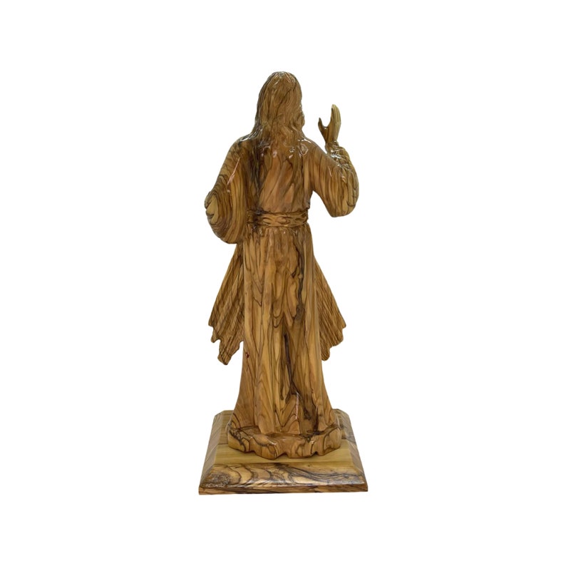 Divine Mercy Jesus Christ Large Statue Olive Wood Miracle - Etsy
